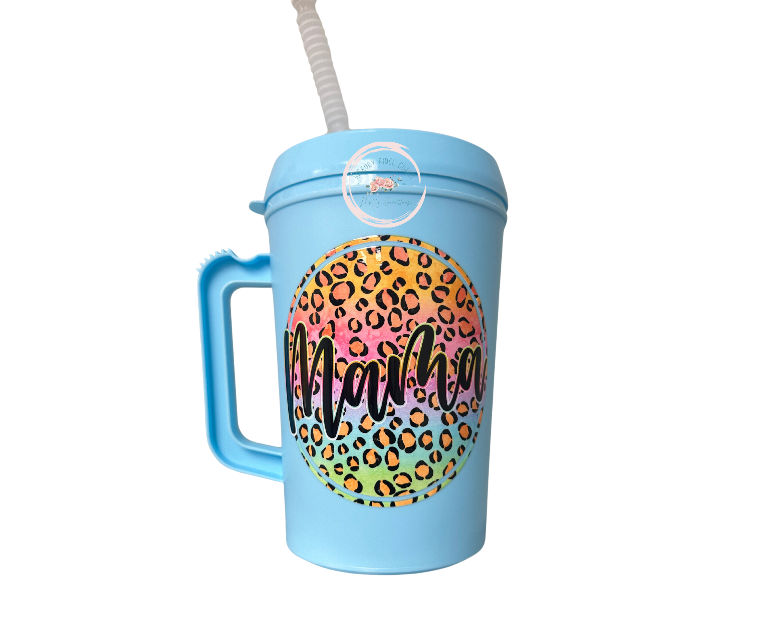 Mama Rainbow Cheetah (Light Blue) | Hickory Ridge Charm