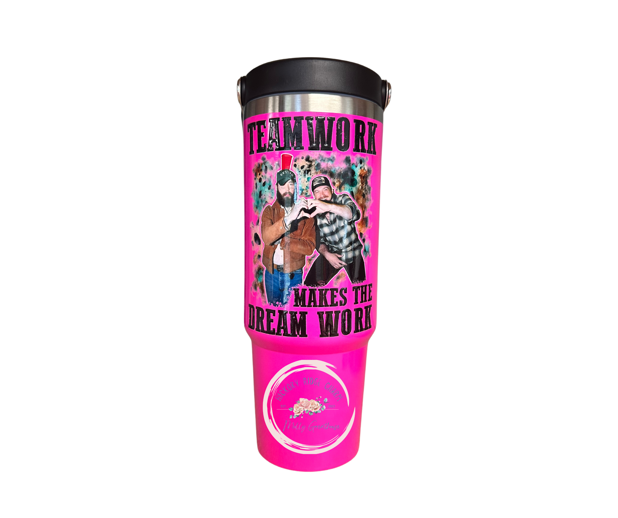 Teamwork (Neon Pink 30oz) | Hickory Ridge Charm